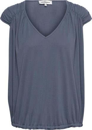 &Co Woman &Auml;rmelloses V-Ausschnitt-Top - - Blouses & Shirts - Damen - Blau - XS