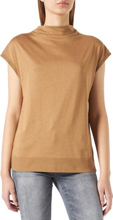 s.Oliver Black Label Damen T-Shirt kurzarm Regular, Sandstein, 44