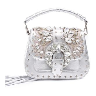 Alma En Pena Schultertasche mit Schmucksteinen und Klappe - - Bags - Damen - Grau - ONE SIZE