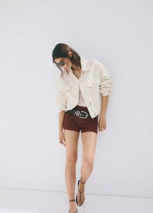Mango Veste jean poches &eacute;cru - Femme - XS - MANGO