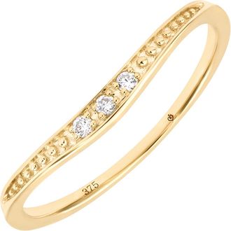 Edenly Ondine Ring - 9-kar&auml;tiges Gelbgold, synthetische Diamanten