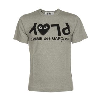 Comme Des Gar&ccedil;ons Graues Logo T-Shirt - - Tops - Herren - Grau - XL