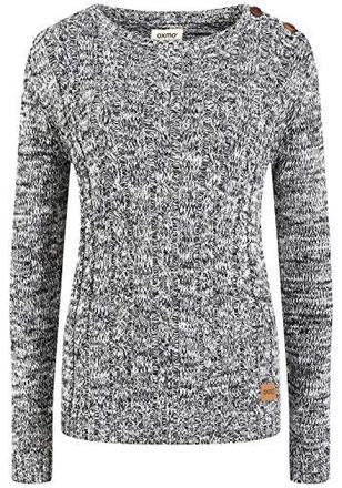 Oxmo OXPhia Femme Pull Pull en Grosse Maille à col Rond 100% Coton Regular Fit, Taille:XL, Couleur:Insignia B (791991)