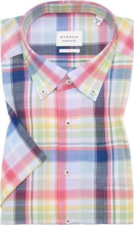 Eterna Kurzarmhemd mit Lyocell und buntem Karomuster, Comfort Fit in