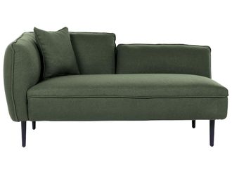 Beliani Chaiselongue Bouclé grün linksseitig mit Kissen Metallgestell modern Chevannes
