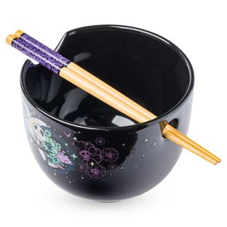 Silver Buffalo Disney Nightmare Before Christmas Starry Night Jack Skellington Keramik-Ramen-Nudel-Reisschale mit Essst&auml;bchen, mikrowellengeeignet, 590 ml