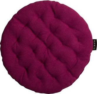 Linum Pepper El&eacute;gante Galette de Chaise Rond &Oslash; 37cm, 100% Coton, Lavable en Machine, Aubergine
