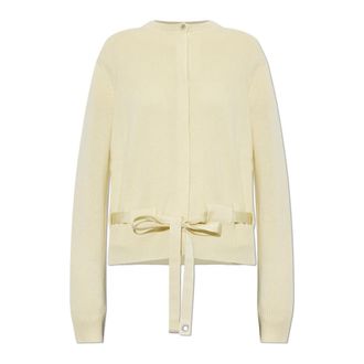 Ferragamo Kaschmir-Strickjacke mit G&uuml;rtel - - Knitwear - Damen - Gelb - M