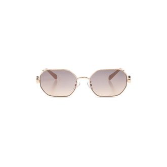 Tory Burch Femme, Accessoires, Jaune, Taille: 55 MM Miller Metal Oval Lunettes de soleil