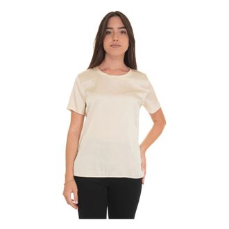 Liu Jo Femme, Tops, Beige, Taille: 40 FR T-shirt Manches Courtes Col Rond