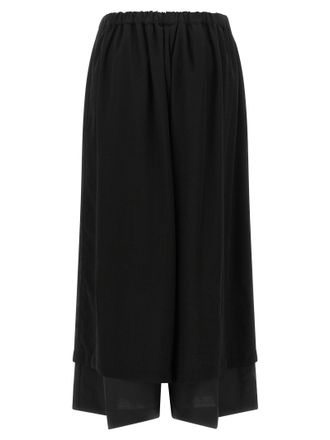Comme Des Gar&ccedil;ons Layered-Hem Wool Trousers - Black