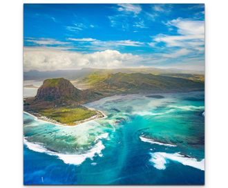 Paul Sinus Art Leinwandbilder | Bilder Leinwand 60x60cm Landschaft Mauritius - Draufsicht