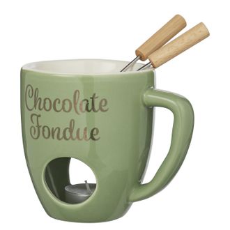 Butlers Schokofondue Tasse 200ml Teelichthalter, Schokoladenfondue 2 Personen Fondue-Set Porzellan -CHOCOLATE FONDUE Tasse zum Schokolade Schmelzen Weihnachte