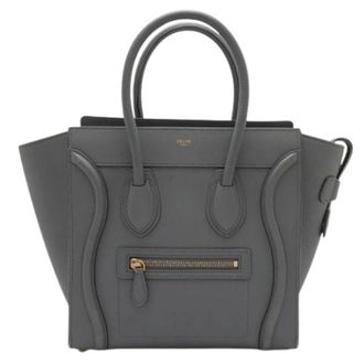 Celine Pre-owned Luggage Micro Shopper Leder Handtasche - - Pre-owned - Damen - Grau - ONE SIZE
