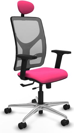 Piqueras y Crespo Schreibtischstuhl mit Rollen, 2D-Armlehnen, h&ouml;henverstellbare Lendenwirbelst&uuml;tze und festes Kopfteil, ausgestattet mit Syncro/Traslack und Schneidesch