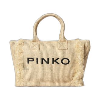 Pinko Pinko, Femme, Sacs, Beige, Taille: ONE Size Tote Bags