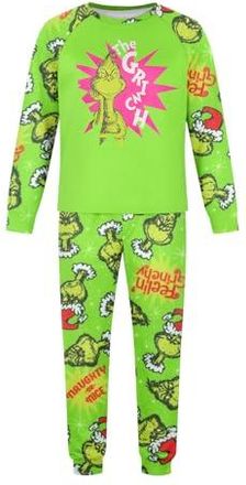 Generic Le Grinch Pyjama Noel Famille De Grinch Pull The Coton Enfant Bebe Garcon Hiver Adulte Costume Homme Ensembles Noël Chaud Et Doux Femme Couple Deguise
