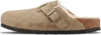 Birkenstock Femme, Chaussures, Beige, Taille: 37 EU Boston Shearling Cuir Velours Coupe &Eacute;troite