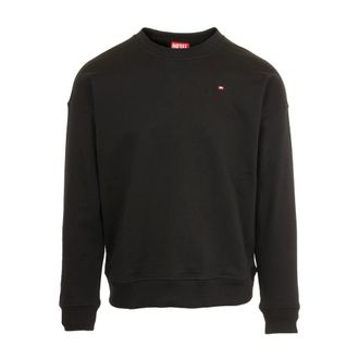 Diesel Homme, Sweatshirts et sweats &agrave; capuche, Noir, Taille: S Pull Noir avec Logo Microdiv