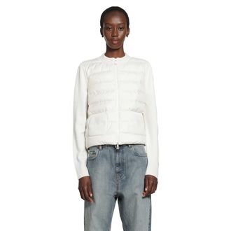Moncler Wool Padded Zip-Up Cardigan