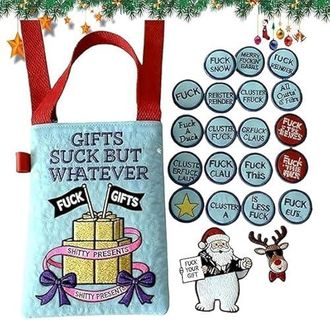 Generic Sac cabas brod&eacute; &laquo; F*ckin Holiday &raquo; avec 19 jetons &laquo; F*cks Coins &raquo;, un jeton de No&euml;l satirique