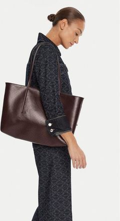 Calvin Klein Handtasche Emblem Aop Tote W/ Pouch LV04F3266G Dunkelrot