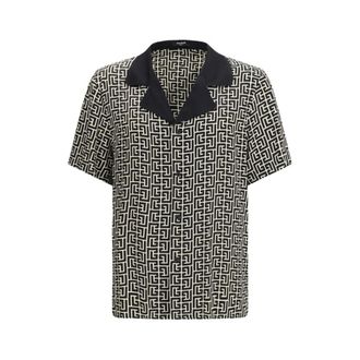 Balmain Monogramm-Print Pyjama-Hemd - - Shirts - Herren - Mehrfarbig - S