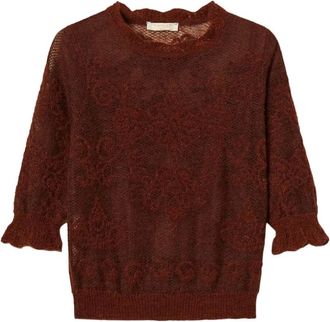 Twinset Femme, Pulls, Brun, Taille: 36 FR Ensemble en maille &agrave; col rond