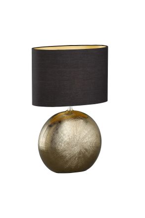 Fischer & Honsel Tischleuchte Foro, Schwarz, Gold, Kunststoff, 17x53x34 cm, Lampen & Leuchten, Innenbeleuchtung, Tischlampen, Tischlampen