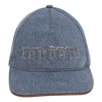 Ferrari Homme, Accessoires, Bleu, Taille: ONE Size Casquette de baseball en denim