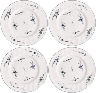 Villeroy & Boch Vieux Luxembourg Speiseteller 4er Set 26cm wei&szlig; blau Porzellan