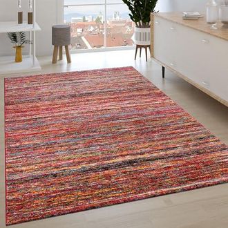 Paco Home Tapis Salon Chambre Adulte Poils Ras Motif Ethnique Motif Geometrique Motif Losange, Dimension:240x340 cm, Couleur:Multicolore
