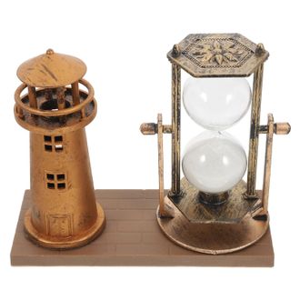 Holibanna Vintage Sanduhr Deko mit Graviertem Messingrahmen Stabiles Sandtimer Ornament f&uuml;r Wohnzimmer Tisch Kreatives Geschenk zur Hauseinweihung Edles Retro D