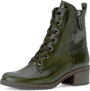 Gabor Jolissa Bottines à lacets en cuir glacé vert forêt, Bosco 63, 38.5 EU
