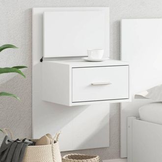 vidaXL Wand-Nachttisch mit LED-Leuchten Wei&szlig; - Vidaxl
