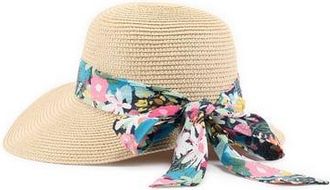 Au Printemps Paris Chapeau paille &agrave; ruban en papier