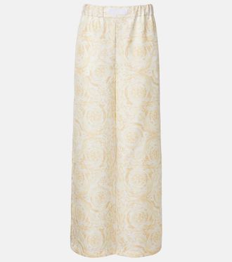 Versace Palazzo-Hose Underwater Barocco aus Seide
