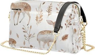 Mnsruu Sacs à bandoulière pour femmes, sacs à main en cuir de cerf et feuilles dautomne