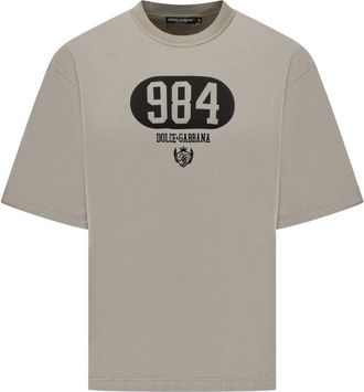 Dolce & Gabbana Homme, Tops, Gris, Taille: XS T-shirt &agrave; col rond