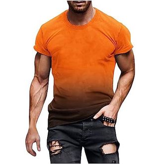 Generic T-shirt &agrave; col rond pour homme, l&eacute;ger, d&eacute;contract&eacute;, &eacute;l&eacute;gant, extensible, confortable, respirant, basique &agrave; manches courtes, chemise de course &agrave; pied et