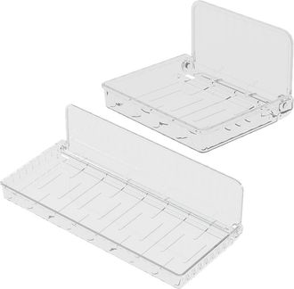 Supvox 2 St&uuml;ck Faltbares Wandregal aus Pet mit Nagelfreiem Klebstoff Platzsparender Badezimmer Organizer f&uuml;r Shampoo Handt&uuml;cher und Seife