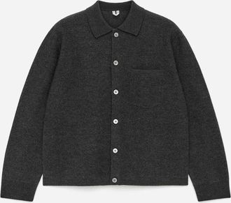 Arket Strickjacke Aus Wollwalk -Grau