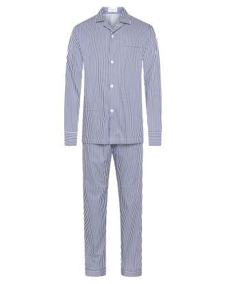 Novila Langer und glatter Pyjama Marco mit Streifen in Satin-Qualit&auml;t in