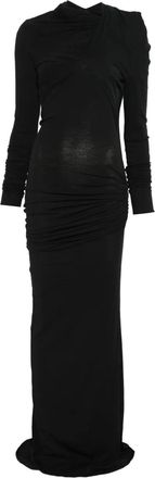 Entire studios robe drapée à col bénitier - Noir