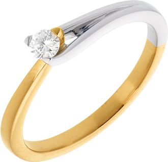 Edenly Solitär Broche in Weiss- und Gelbgold