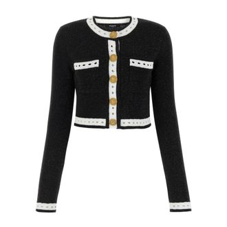 Balmain Lace Knit Cardigan - - Knitwear - Damen - Schwarzk - L