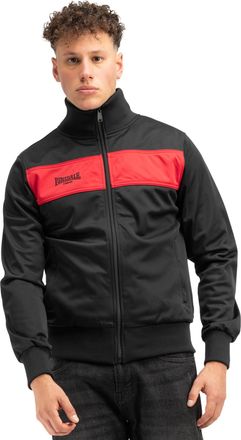 Lonsdale Herren Trainingsjacke schmale Passform ALNWICK, Black/Red, XXXL