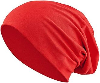 Balinco Jersey Coton élastique Long Slouch Beanie Unisexe Casquette Heather en 35 Couleurs différentes (3) (Red)