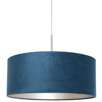 Steinhauer Steinhauer - Lampe suspendue lampe de salle &agrave; manger lampe de salon color&eacute;e en acier textile bleu