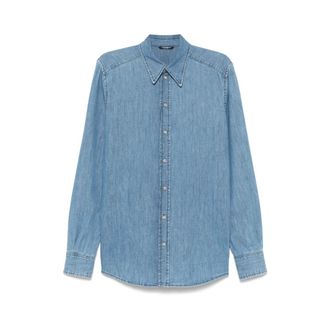 Dolce & Gabbana Hellblaue Denim Hemd mit Knopfleiste - - Shirts - Herren - Blau - 3XL